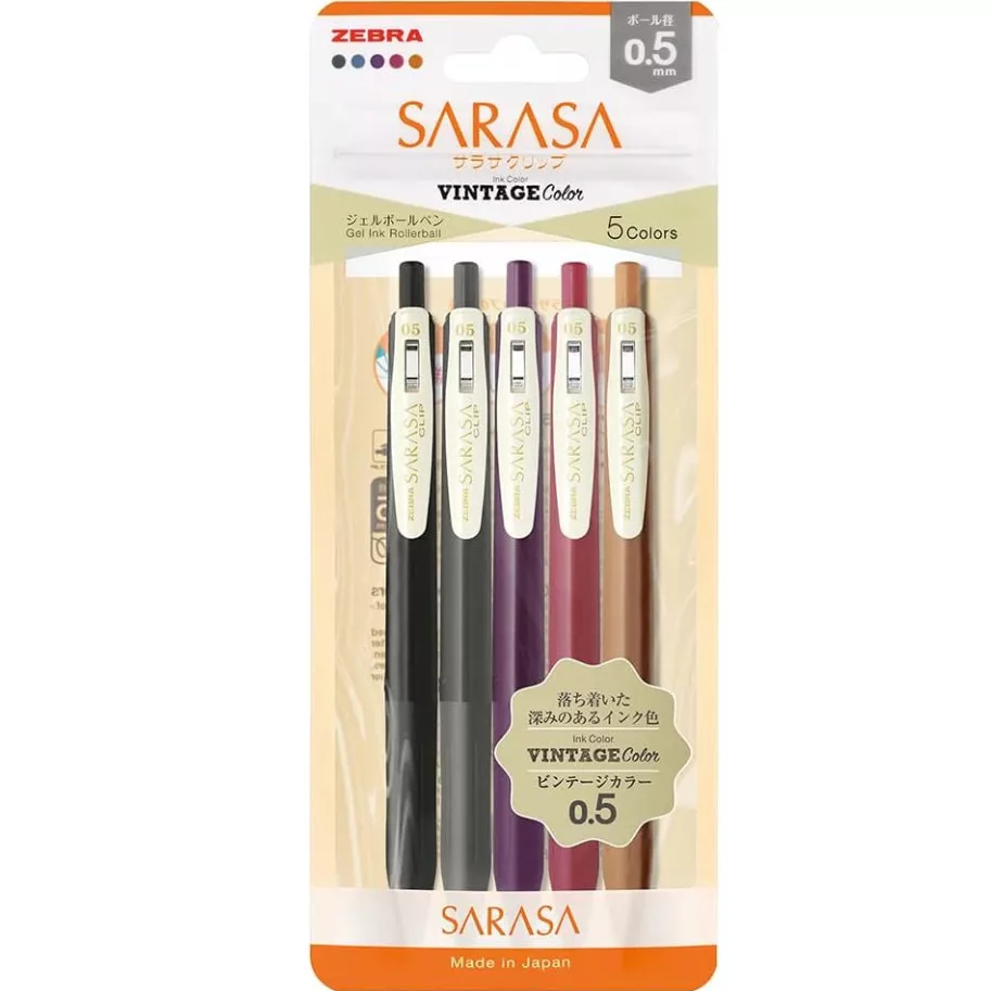 Zebra Sarasa Vintage zselés tollak, 5 db - #2 - RajzShop.hu